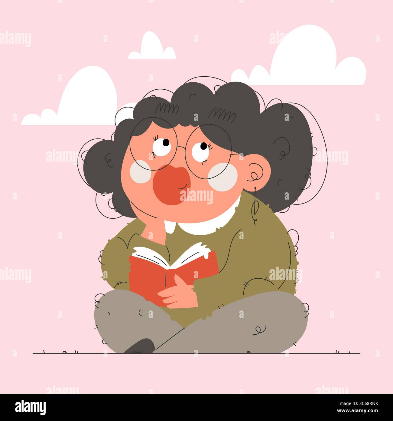 Woman book on floor Stock Vector Images - Alamy