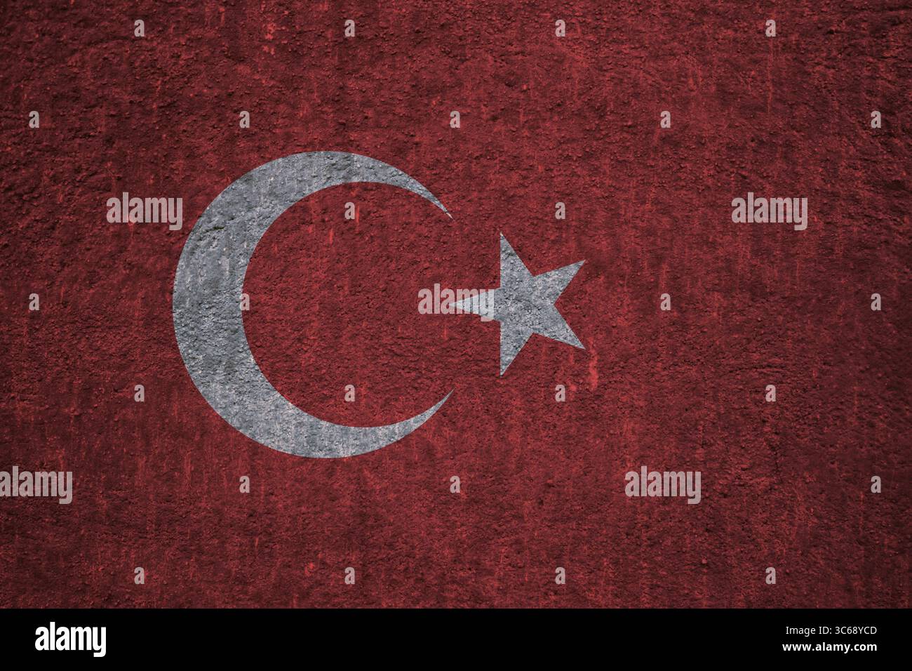 Turkish flag on a textured uneven wall, patriotic photo Stock Photo - Alamy