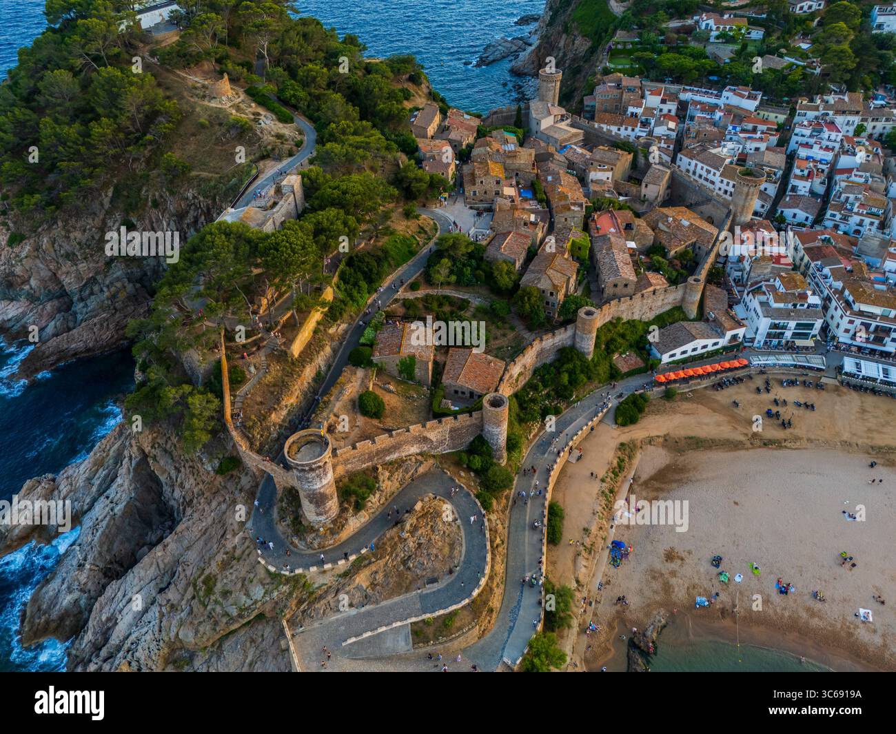 Aerial view of the area inside the fortification walls of the Iconic ...