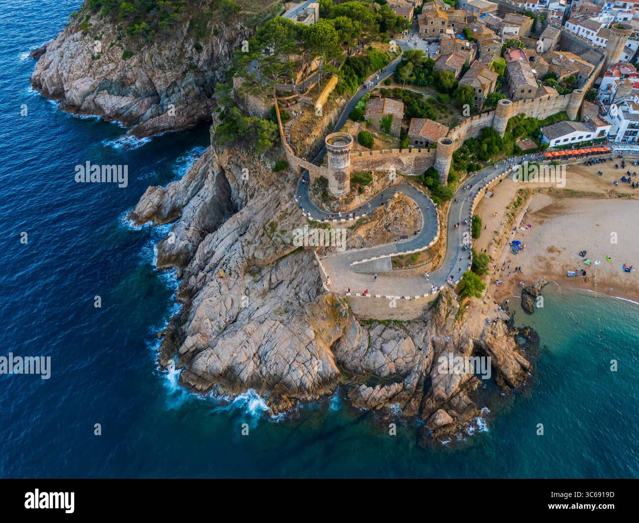 Aerial view of the area inside the fortification walls of the Iconic ...