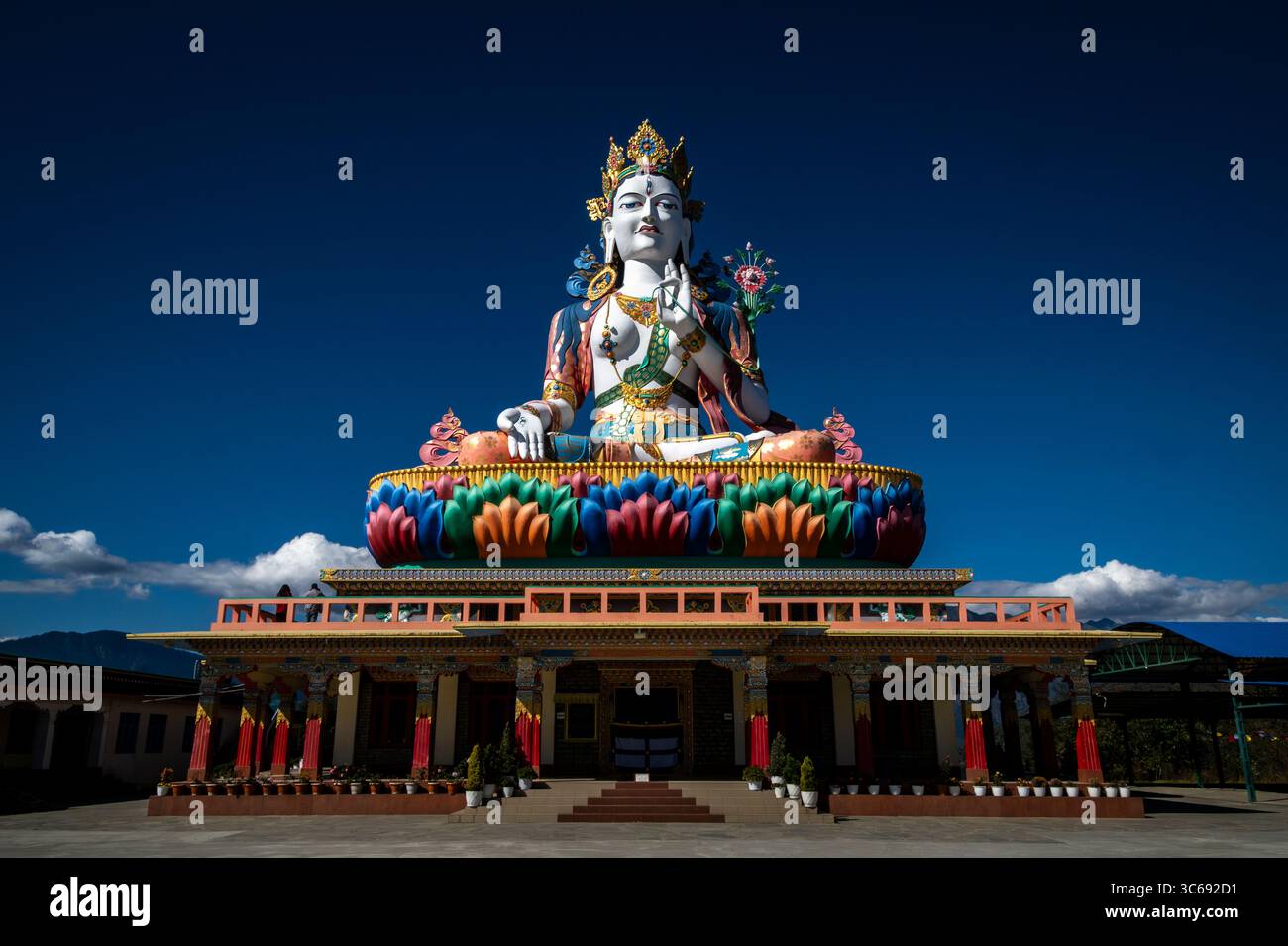 The Giant Statue of Tara Devi in Lumla, Arunachal Pradesh, India Stock ...