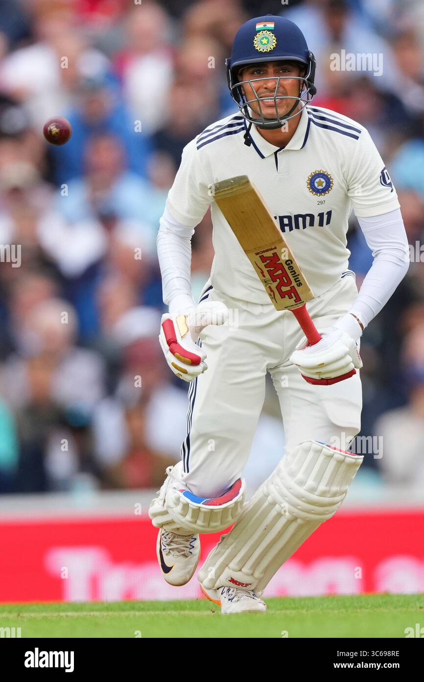 India's captain Shubman Gill plays a shot during the first day of the ...