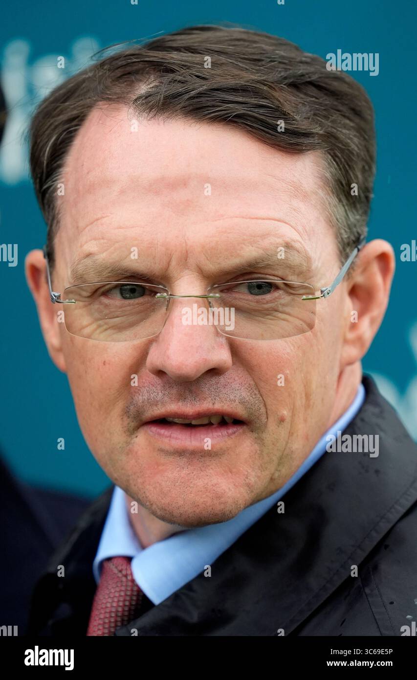 Trainer Aidan O'Brien in the parade ring after winning the Qatar Nassau ...