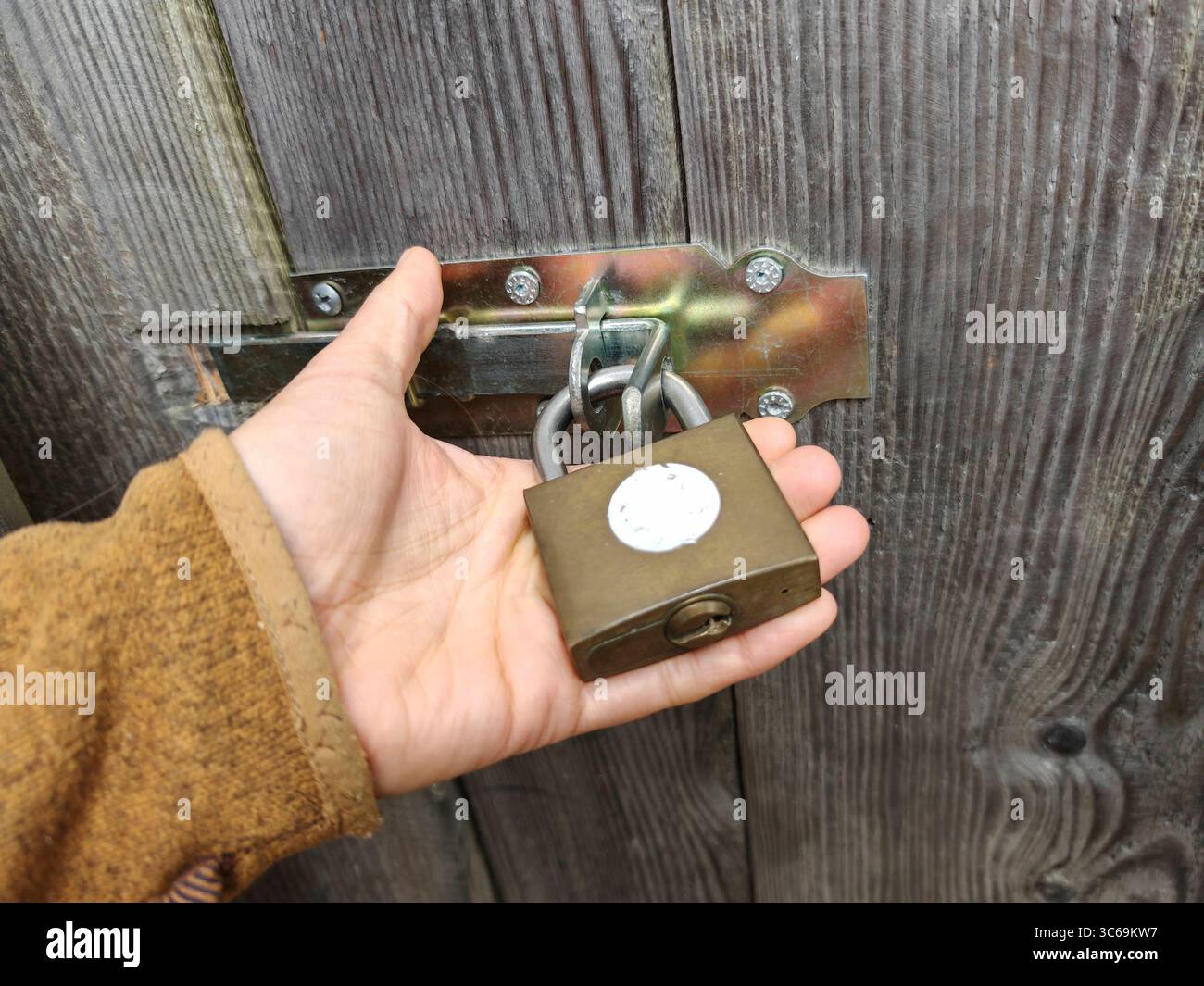 a padlock for locking apartments and houses, as a burglary protection a ...