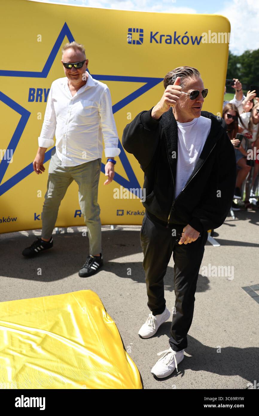 Krakow, Poland. July 31, 2025. Canadian singer Bryan Adams unveils his ...