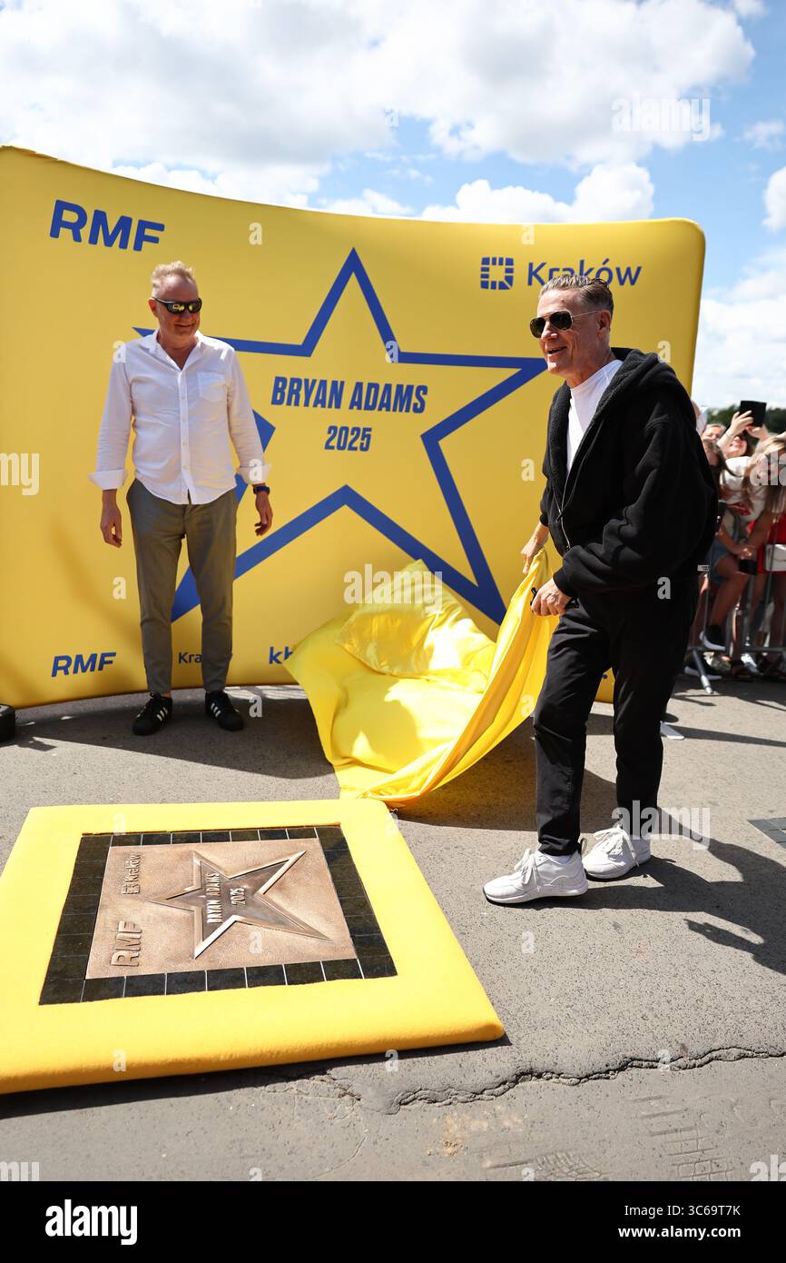 Krakow, Poland. July 31, 2025. Canadian singer Bryan Adams unveils his ...