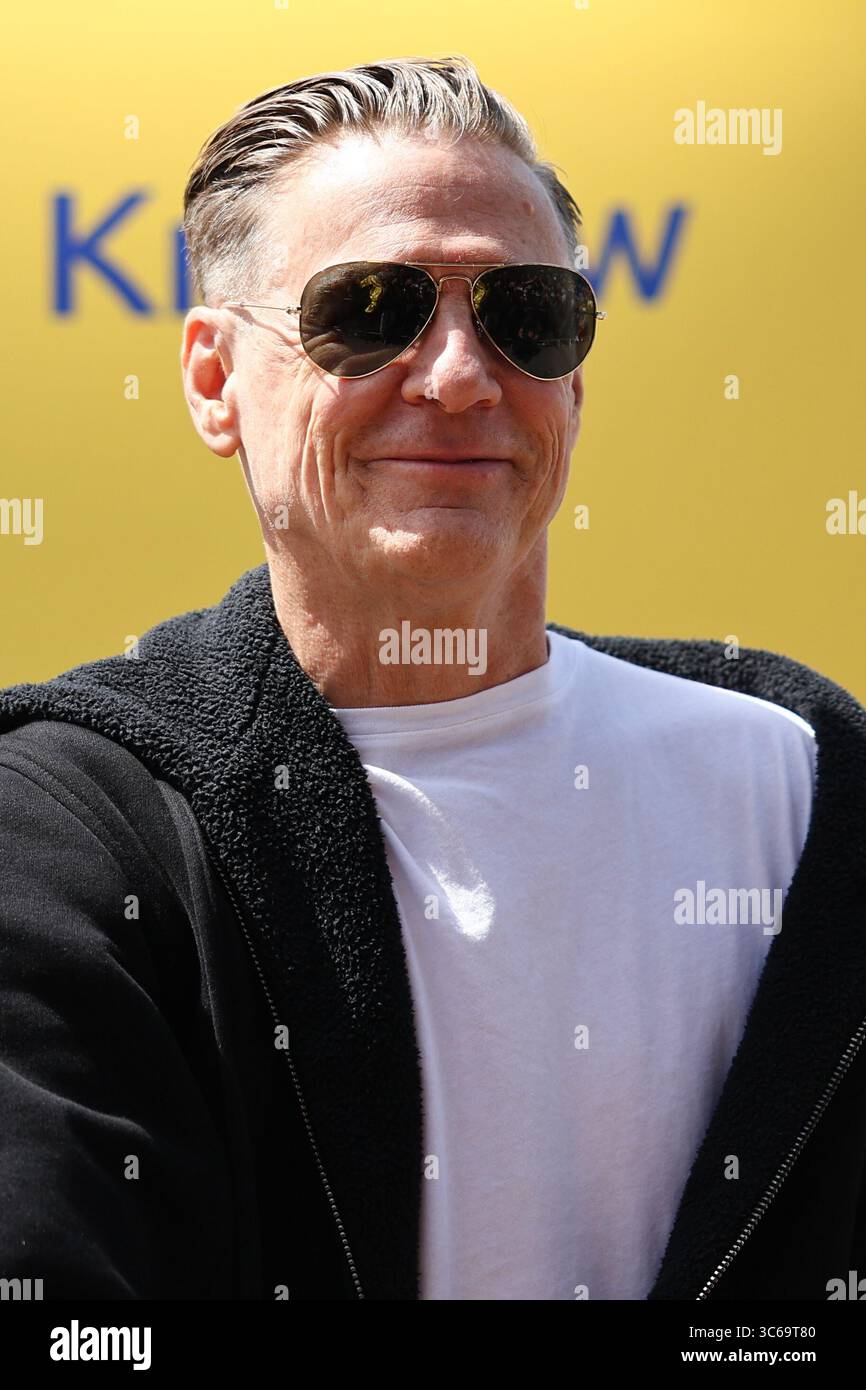 Krakow, Poland. July 31, 2025. Canadian singer Bryan Adams unveils his ...