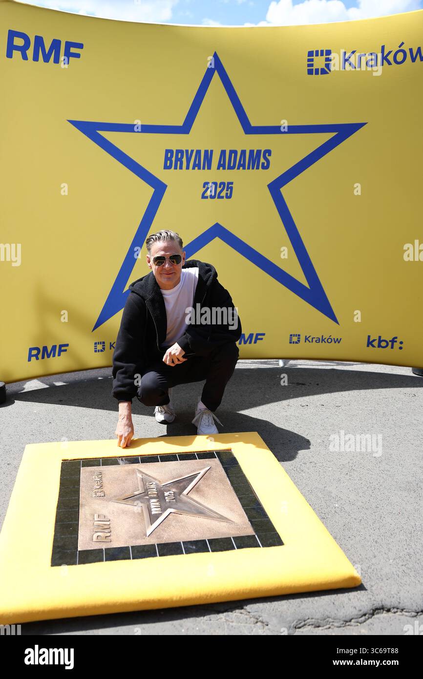 Krakow, Poland. July 31, 2025. Canadian singer Bryan Adams unveils his ...