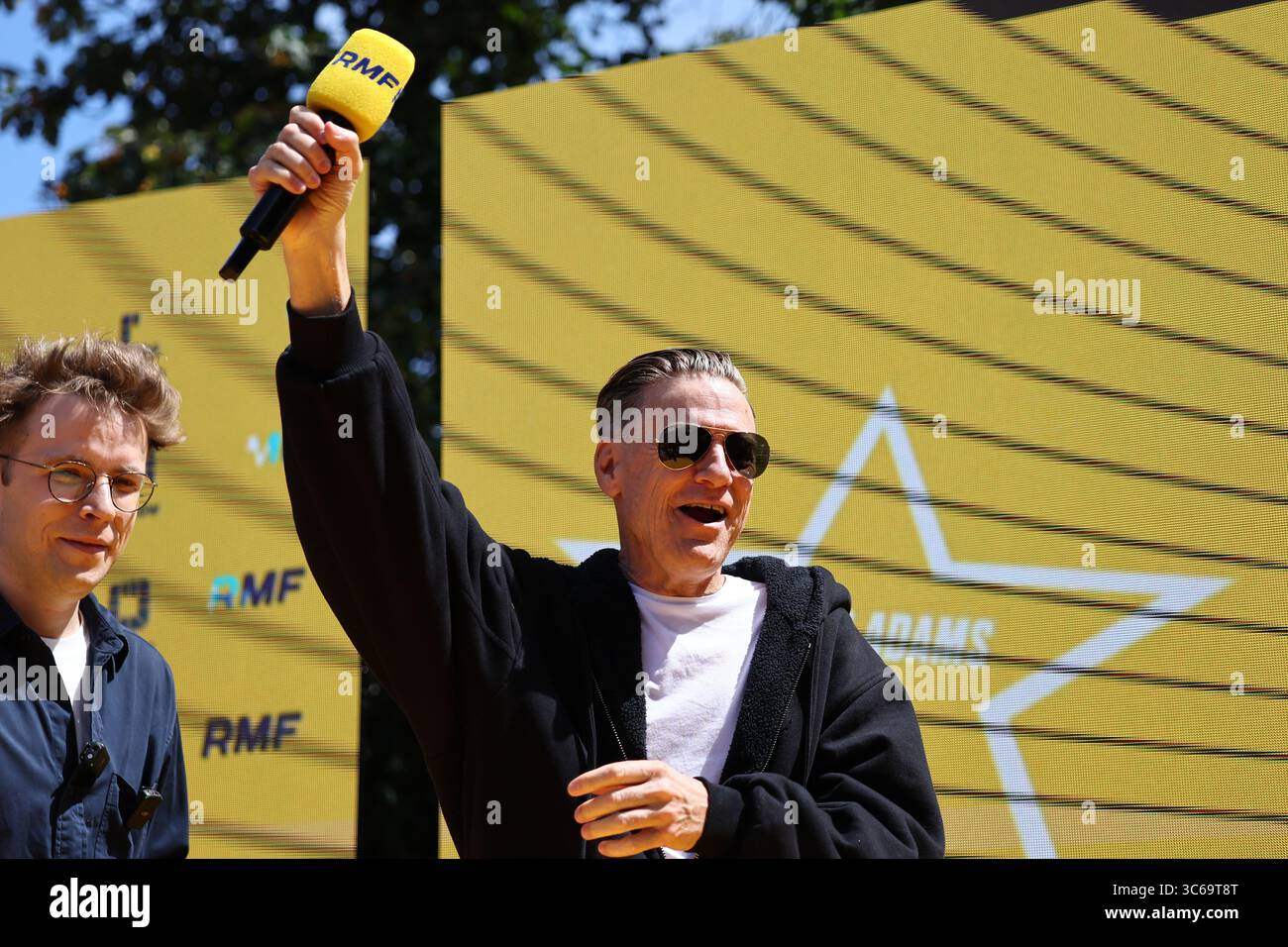 Krakow, Poland. July 31, 2025. Canadian singer Bryan Adams unveils his ...