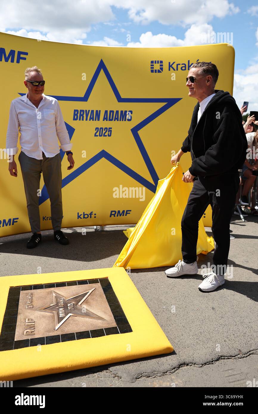 Krakow, Poland. July 31, 2025. Canadian singer Bryan Adams unveils his ...