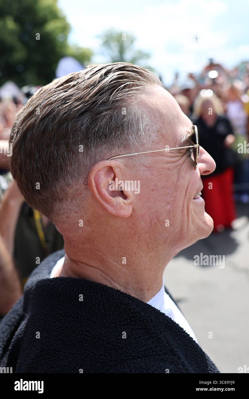 Krakow, Poland. July 31, 2025. Canadian singer Bryan Adams unveils his ...