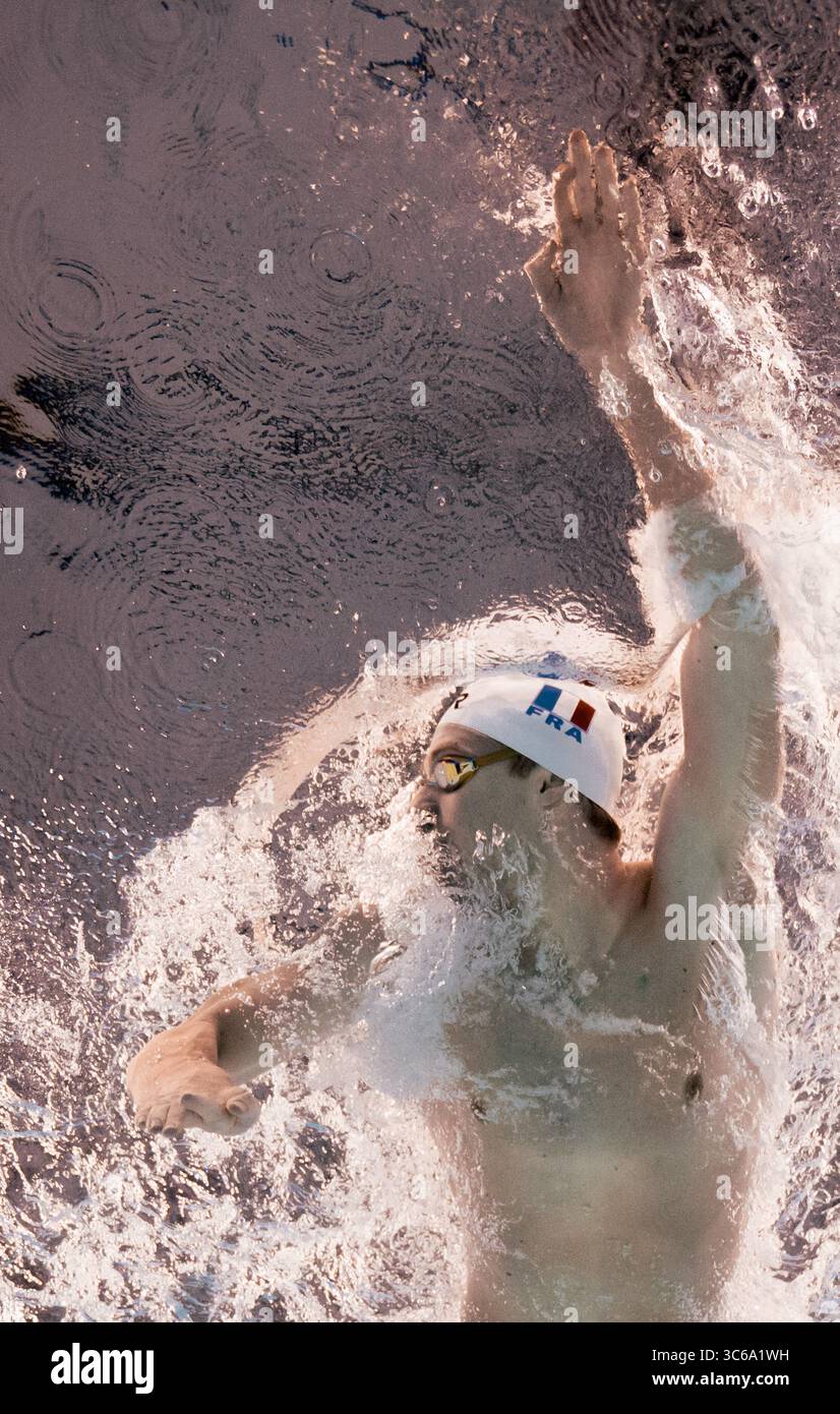 Singapore. 31st July, 2025. Leon Marchand of France competes during the ...