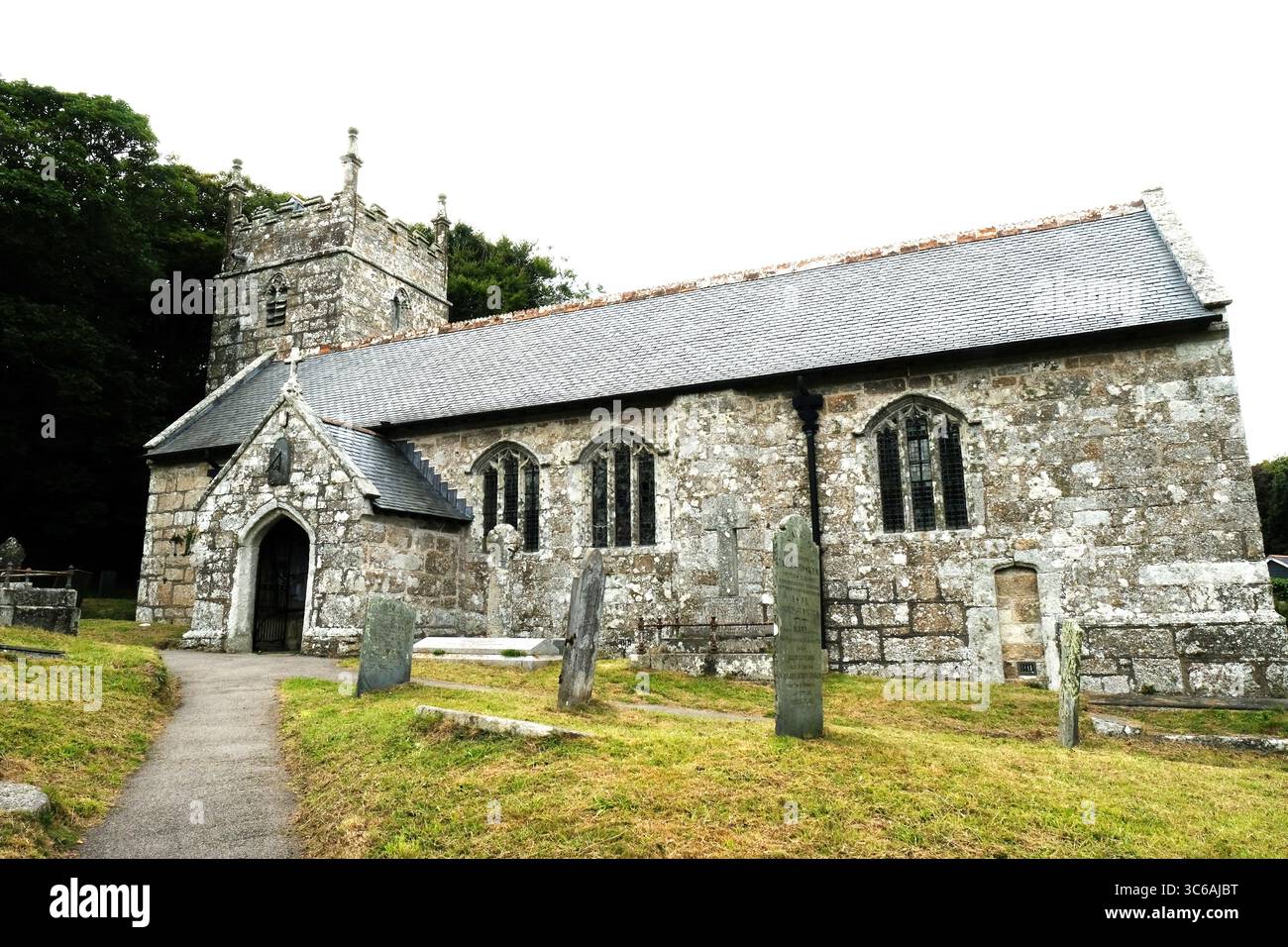 The ancient parish church at Sancreed, Cornwall, UK - John Gollop Stock ...