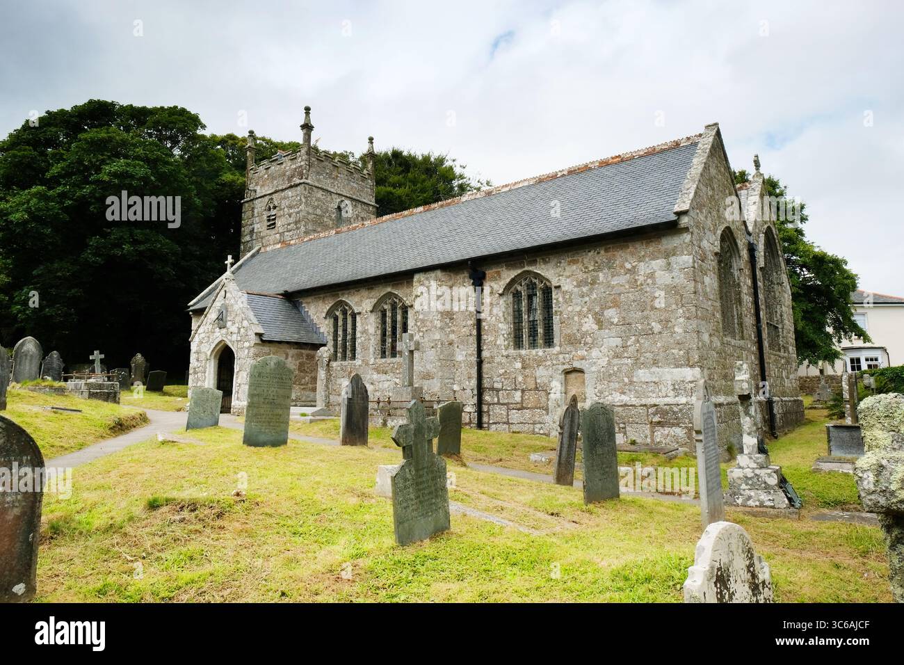 The ancient parish church at Sancreed, Cornwall, UK - John Gollop Stock ...