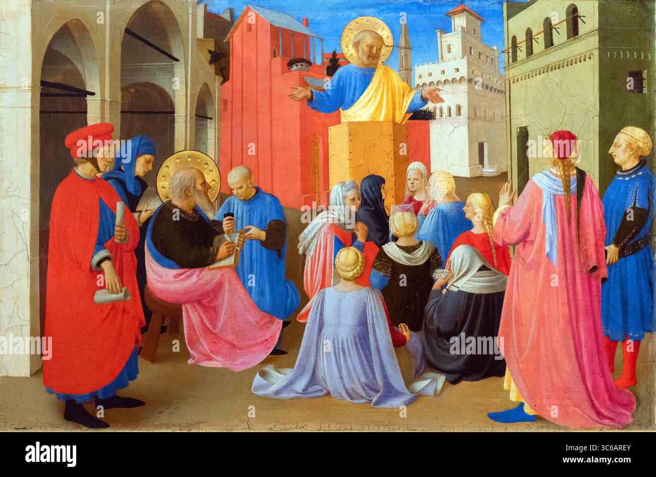 Fra Angelico — St Peter Preaching in the Presence of St Mark Depicted ...