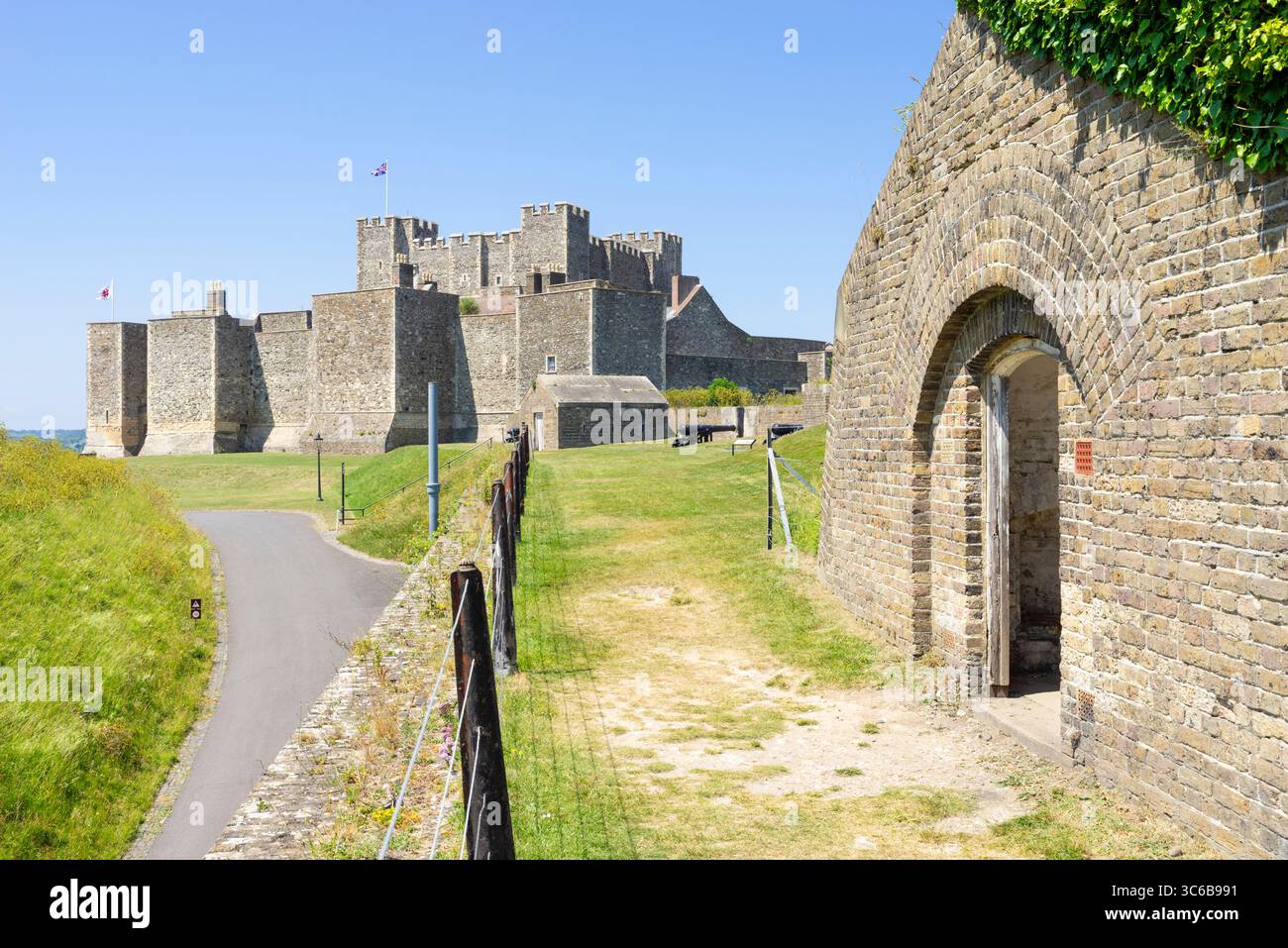 Dover Castle Dover Kent - view from the south east of Dover Castle Kent ...
