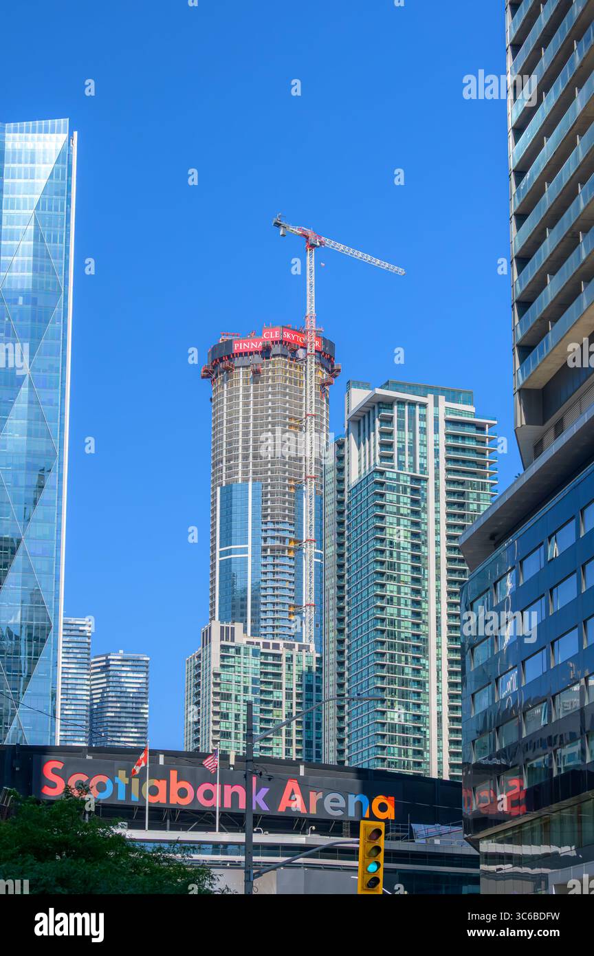 The Pinnacle One Yonge tower rises under construction behind Scotiabank ...