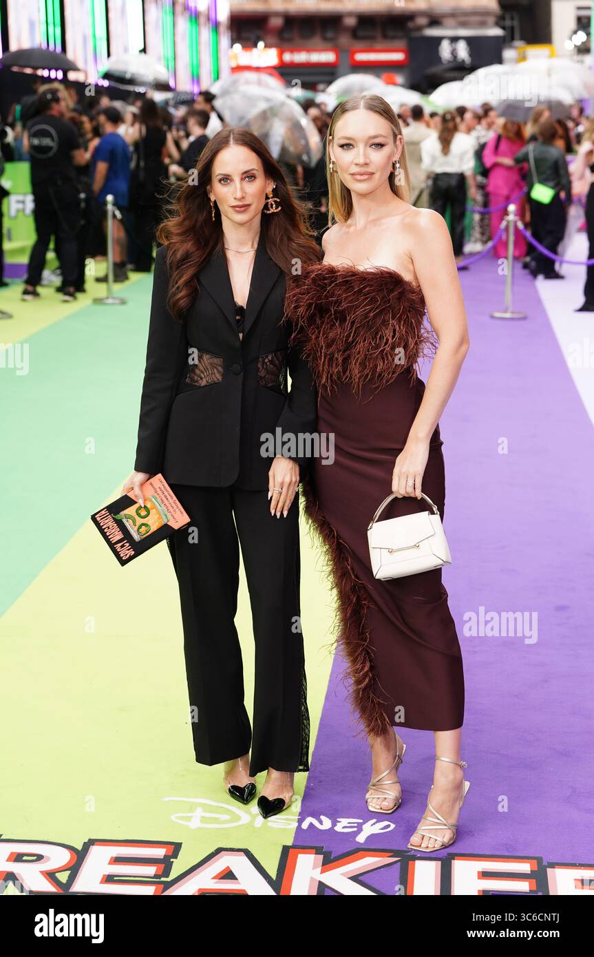Rosie Fortescue (left) and Roxy Horner attending the UK premiere of ...