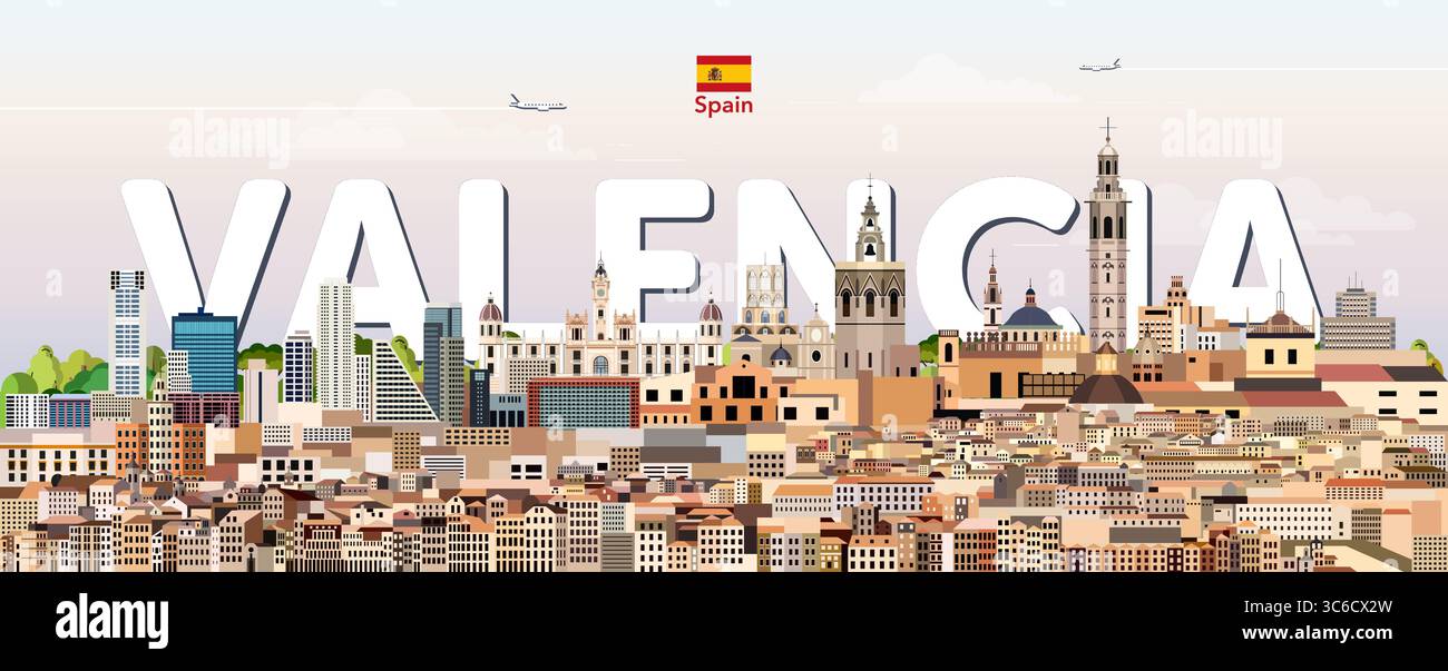 Valencia city flag Stock Vector Images - Alamy