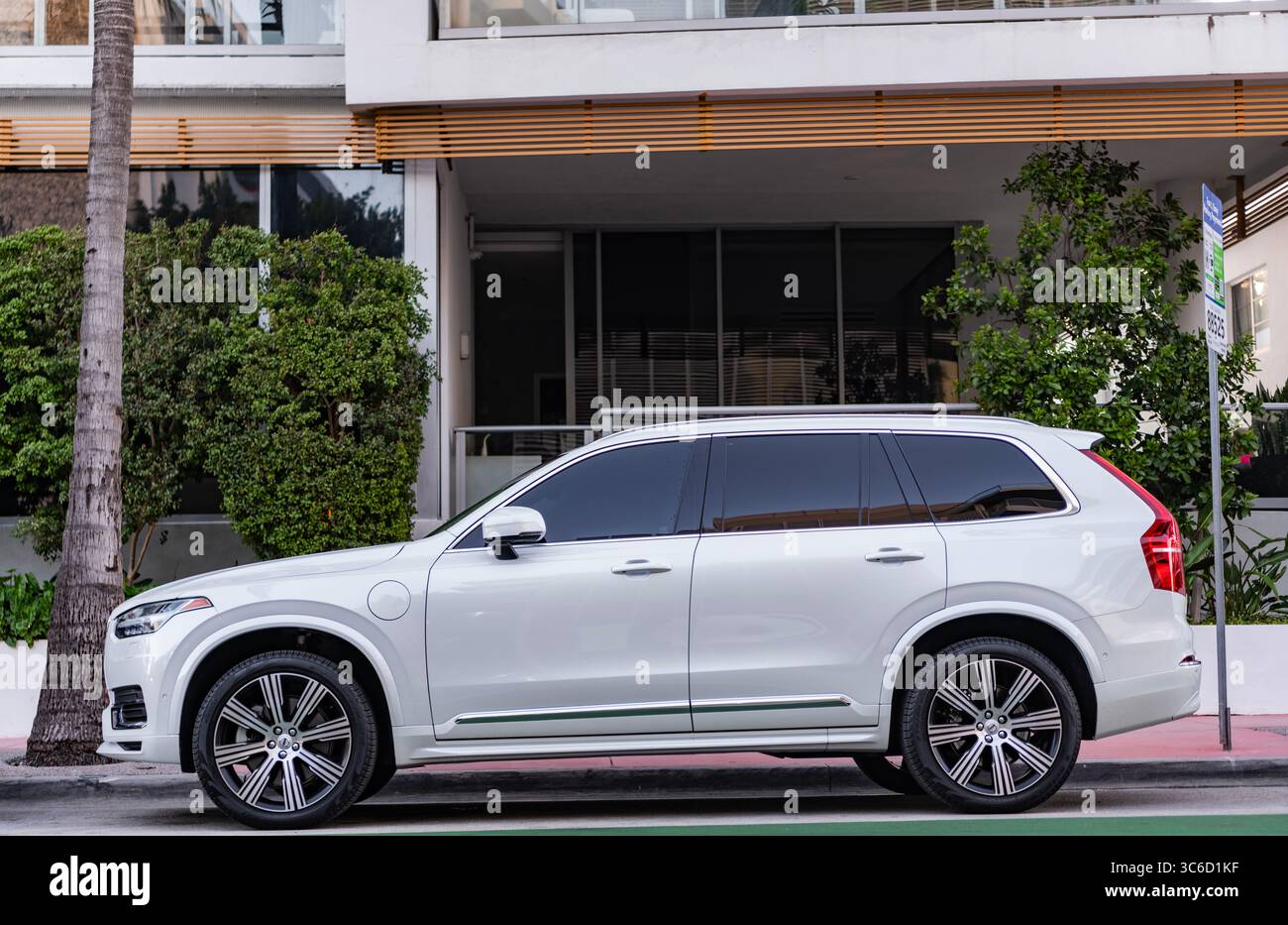 Miami, Florida, USA - April 07, 2025: Luxury SUV car Volvo XC90. Car Volvo XC90 parked outdoor ...