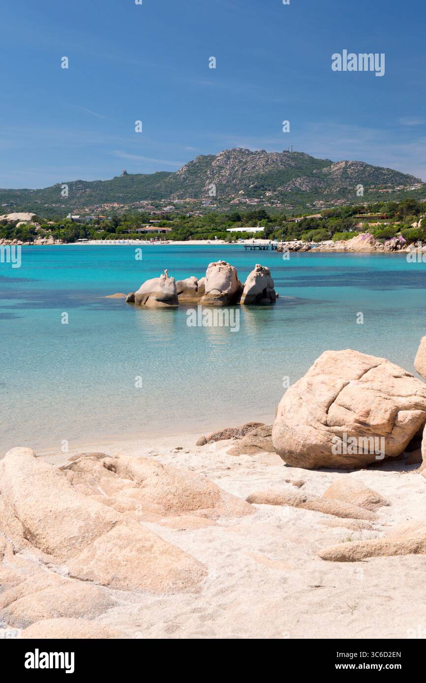 Capriccioli, Costa Smeralda, Gallura, Sardinia, Italy. View from the ...