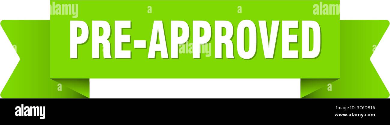 pre-approved ribbon. pre-approved ribbon isolated on transparent ...