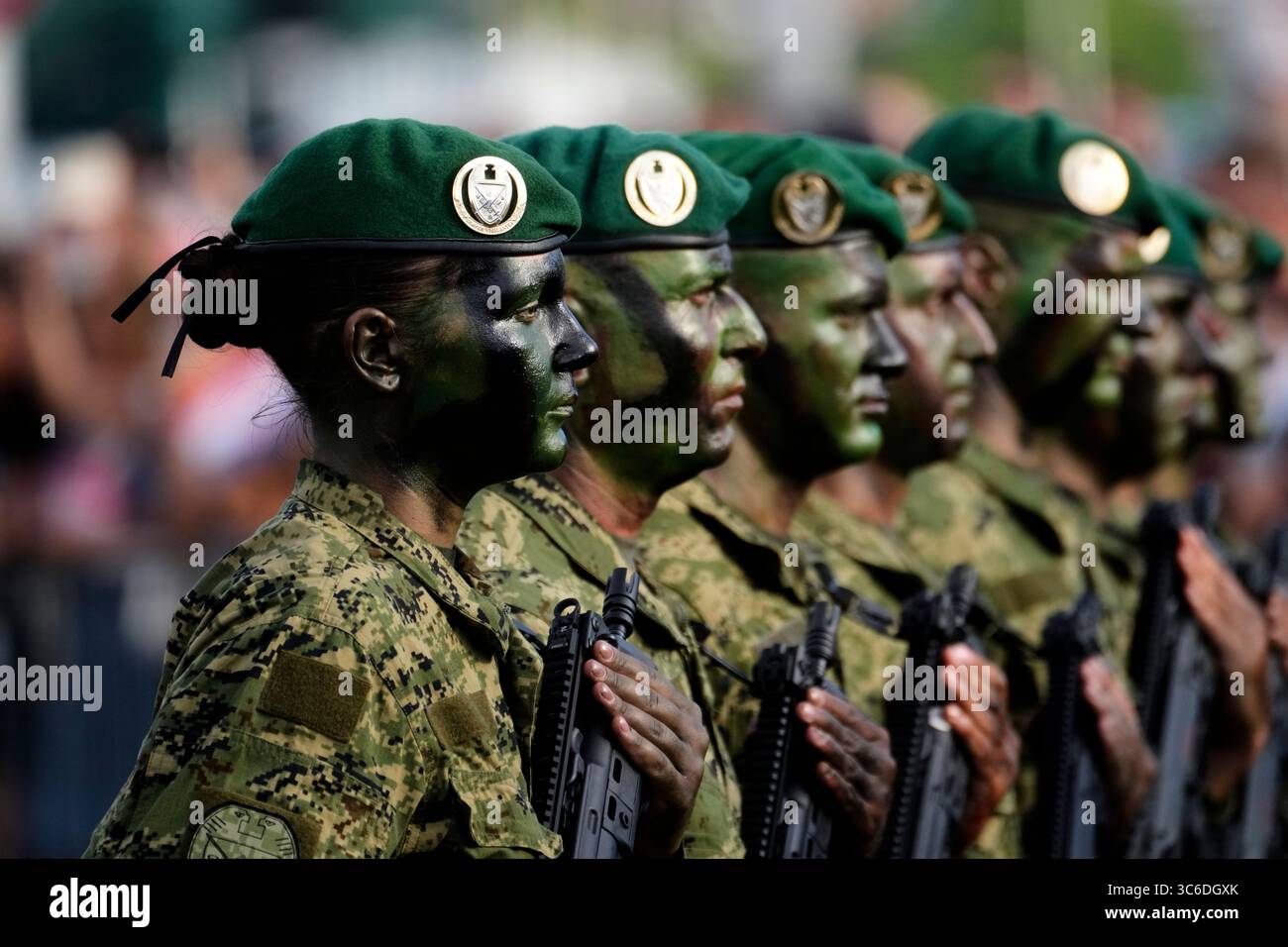Croatian troops take part in a military parade marking 30 years since a ...