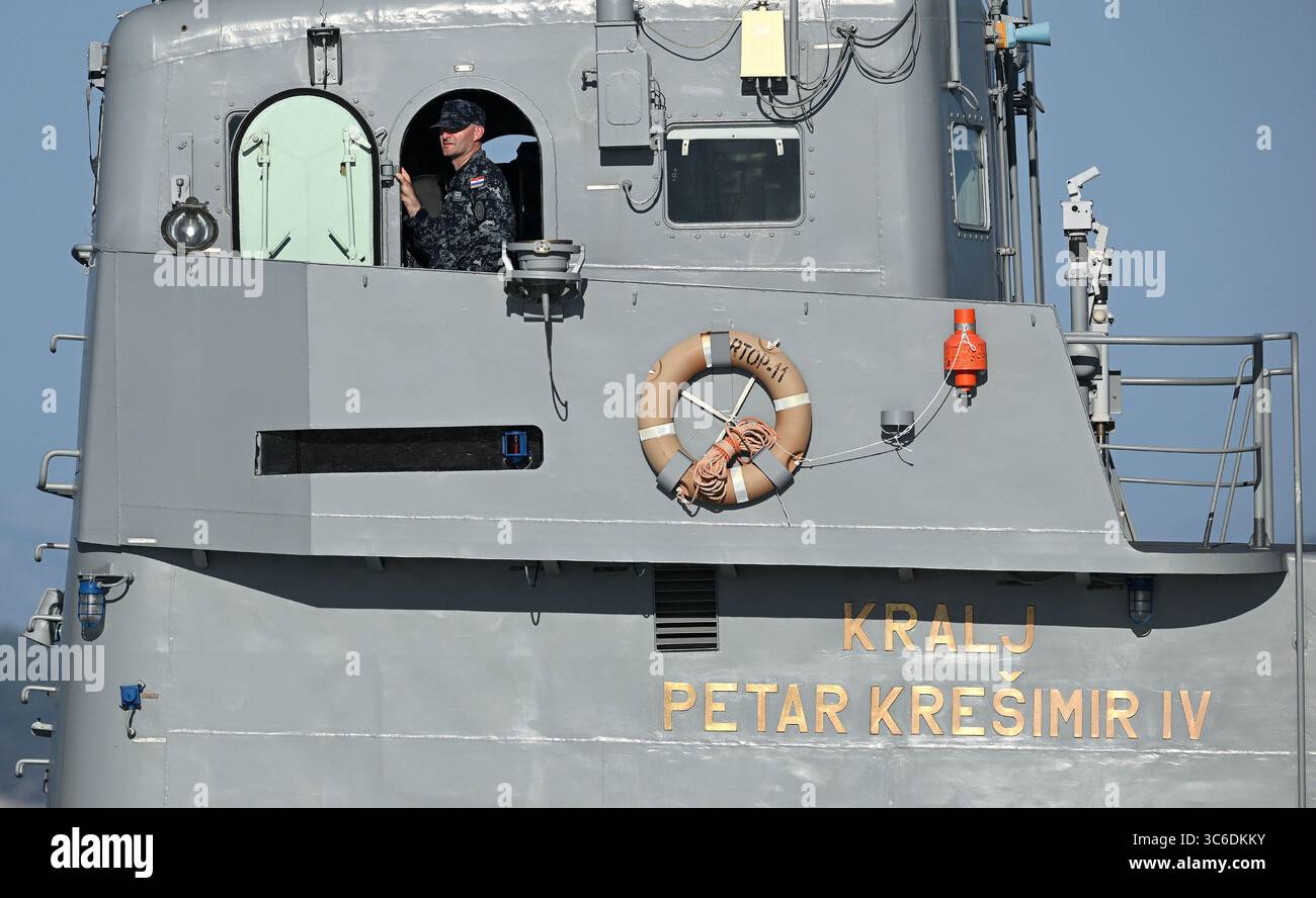 Members of Croatian Navy are pictured during Croatian Navy a military ...