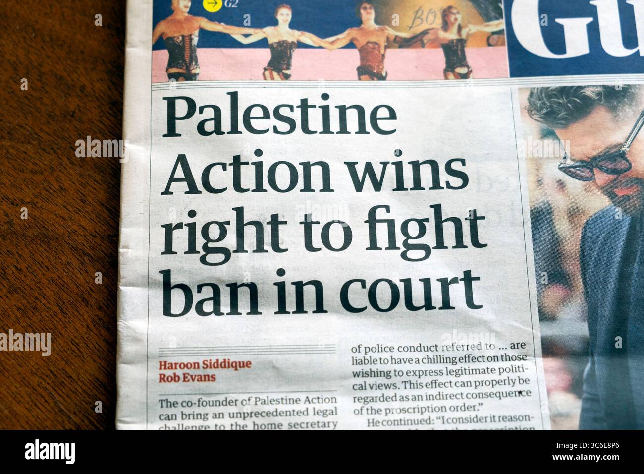 'Palestine Action wins right to fight ban in court' Guardian newspaper ...