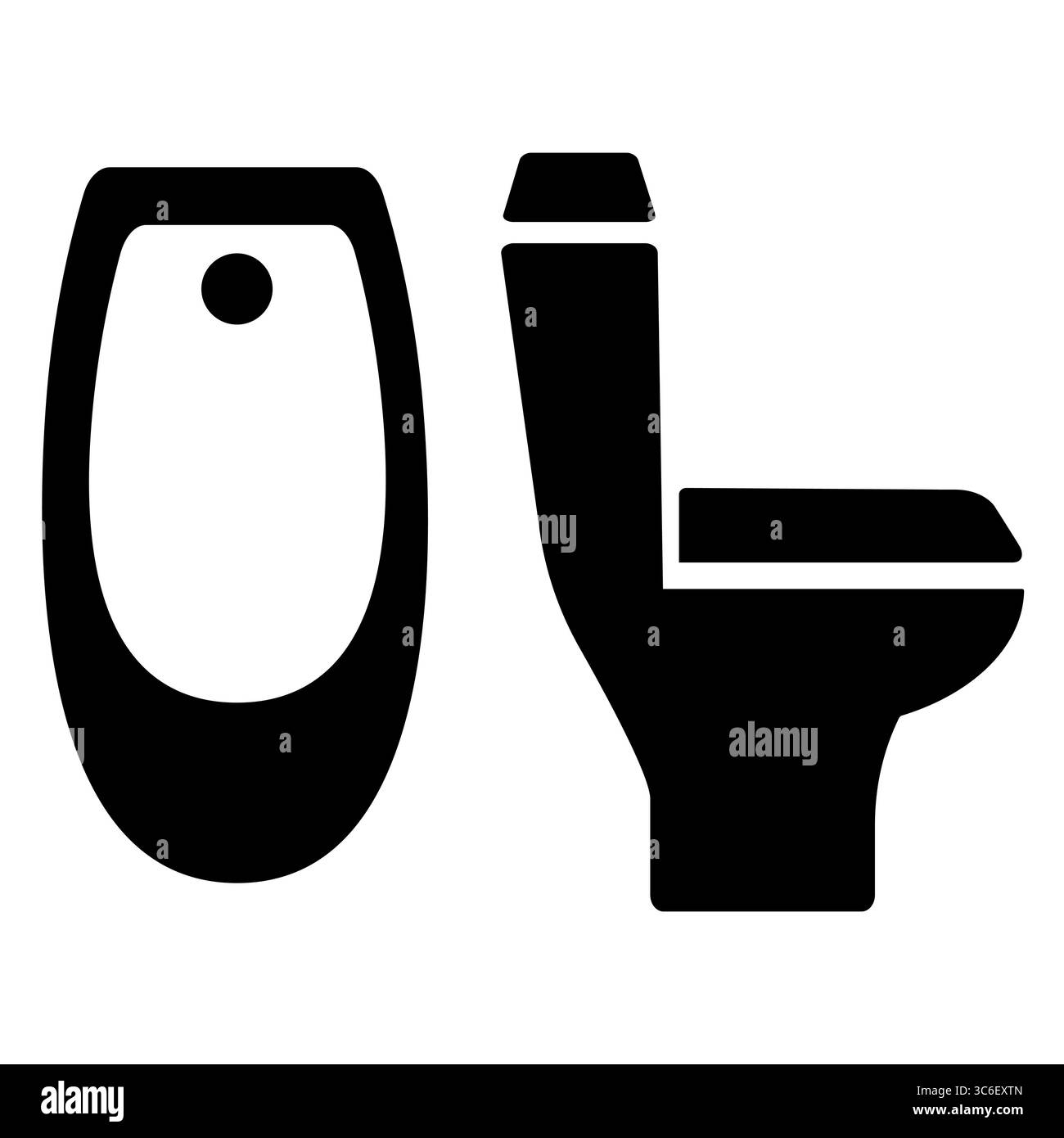 Black and white high contrast icon of toilet and bidet Stock Vector ...