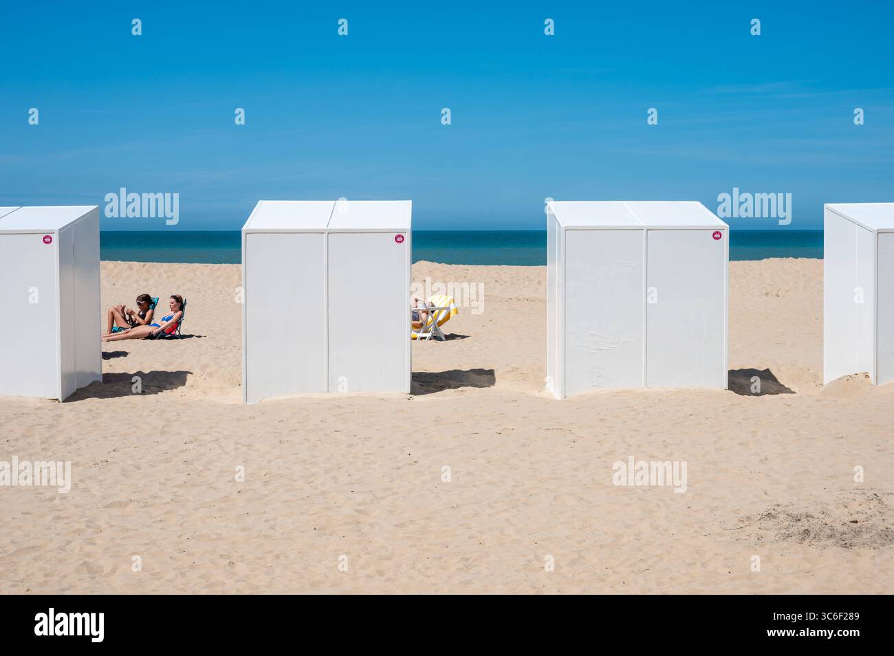 Summer people at the beach of Koksijde bad, West Flanders, Belgium 9 ...