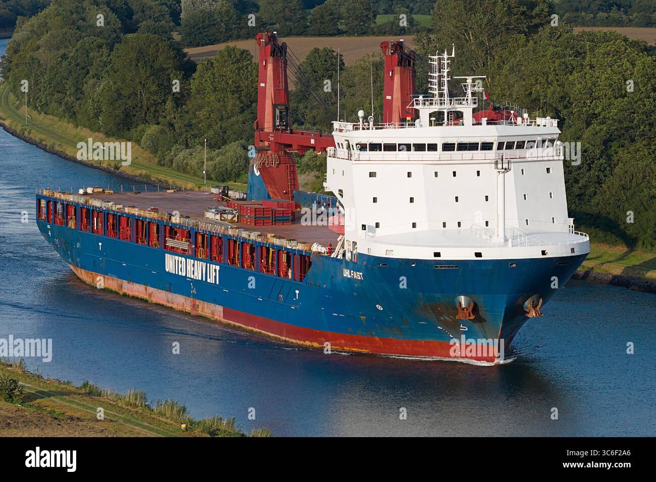 Heavy Lift Ship UHL FAST passing the Kiel Canal Stock Photo - Alamy