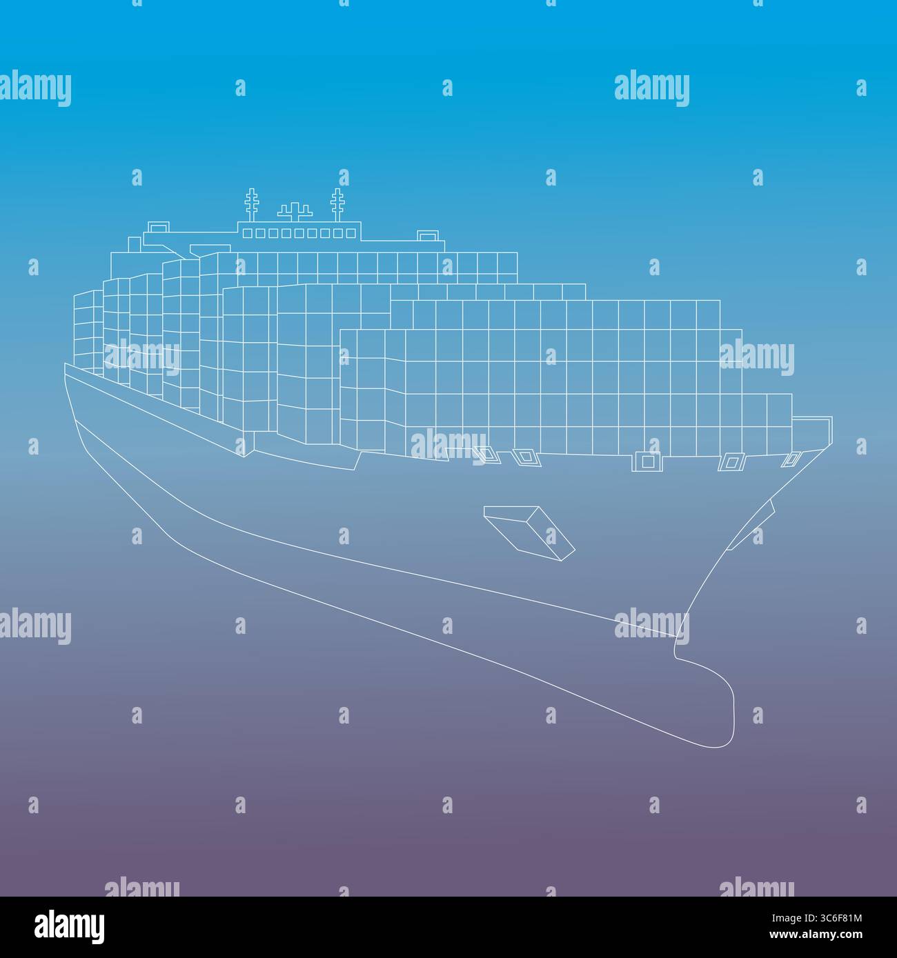 Container ship perspective Stock Vector Images - Alamy