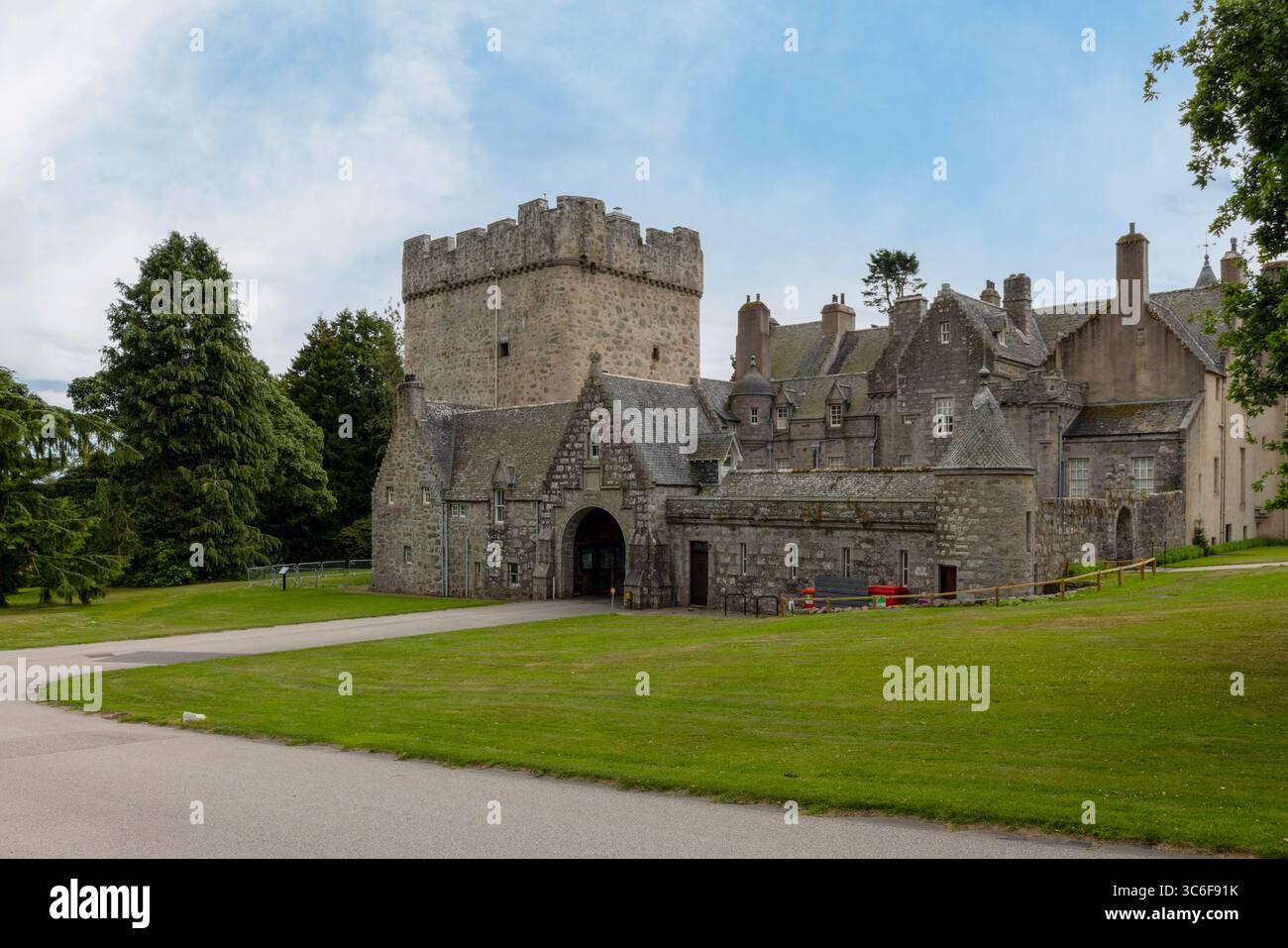 A 13th-century tower stands at the heart of Drum Castle, a historic ...