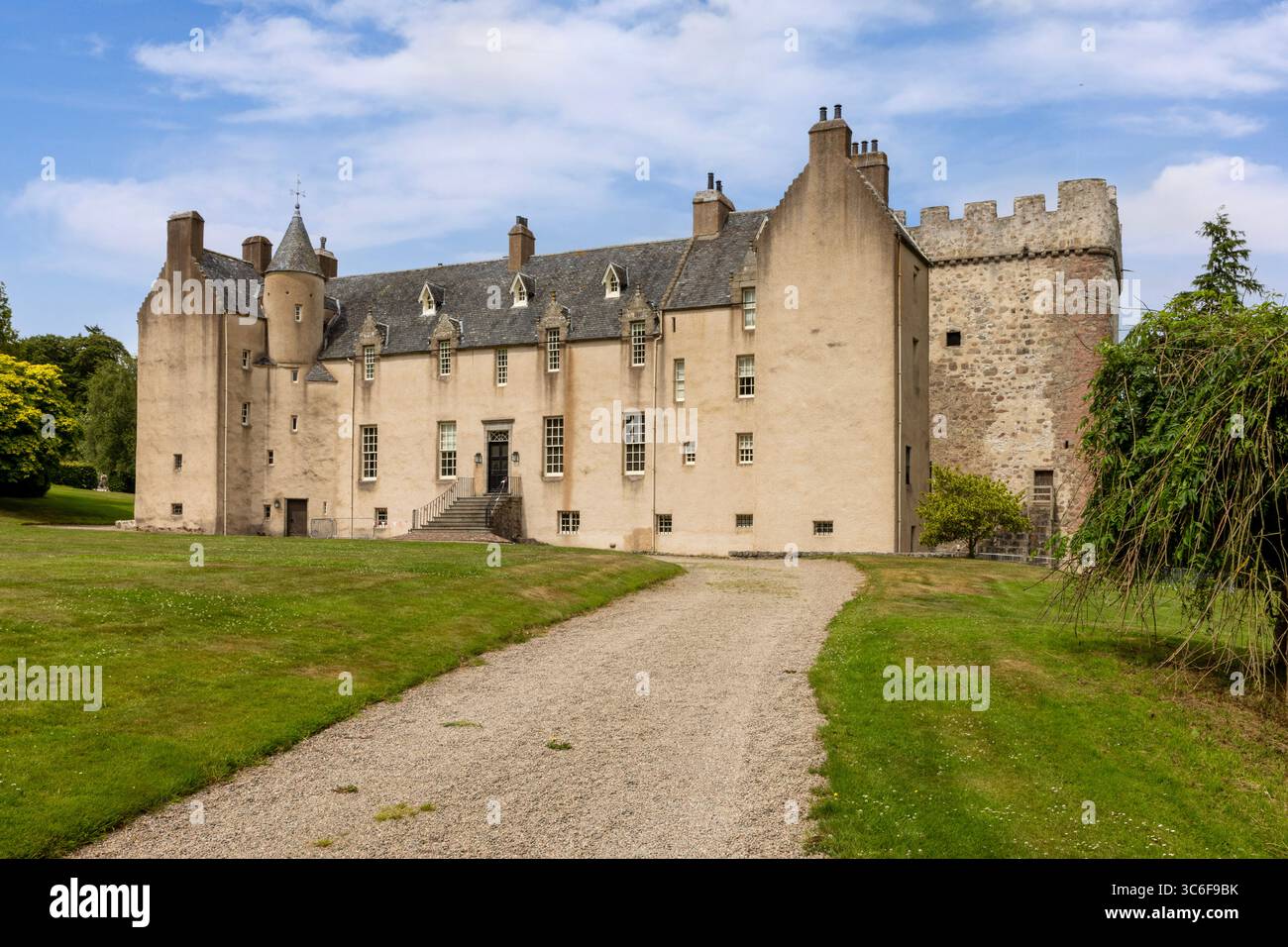 A 13th-century tower stands at the heart of Drum Castle, a historic ...