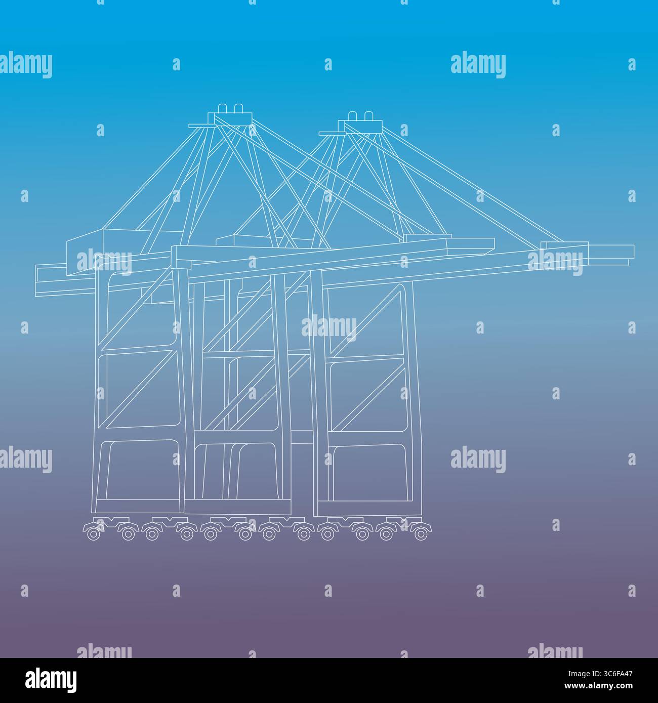 Quay construction cranes Stock Vector Images - Alamy
