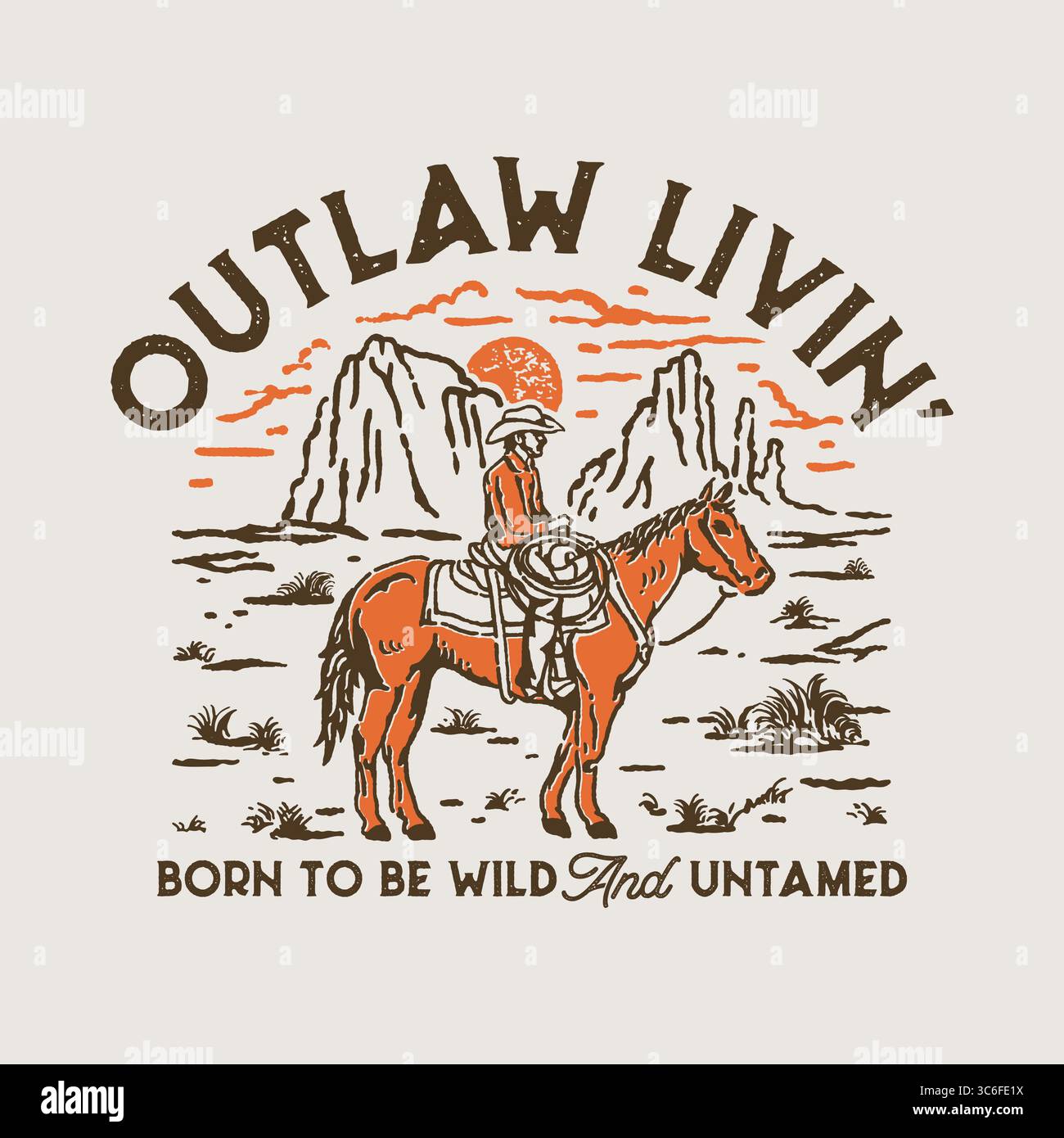 Rustic western art Stock Vector Images - Alamy