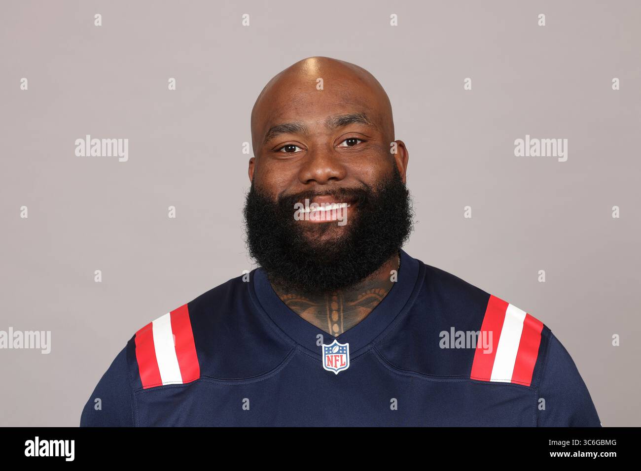 This is a 2025 photo of Morgan Moses of the New England Patriots NFL ...
