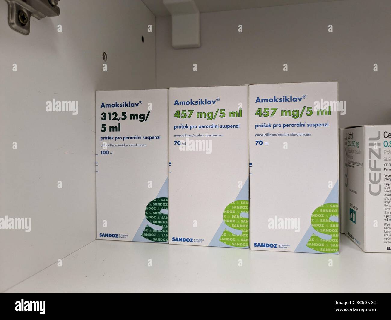 Prague,Czech Republic-May 6 2025: Amoksiklav syrup with amoxicillin and ...