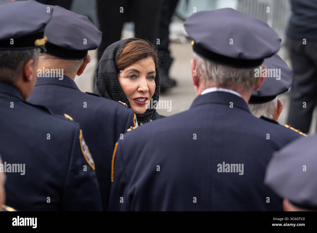 New York, NY, July 31, 2025: Governor Kathy Hochul attends funeral ...