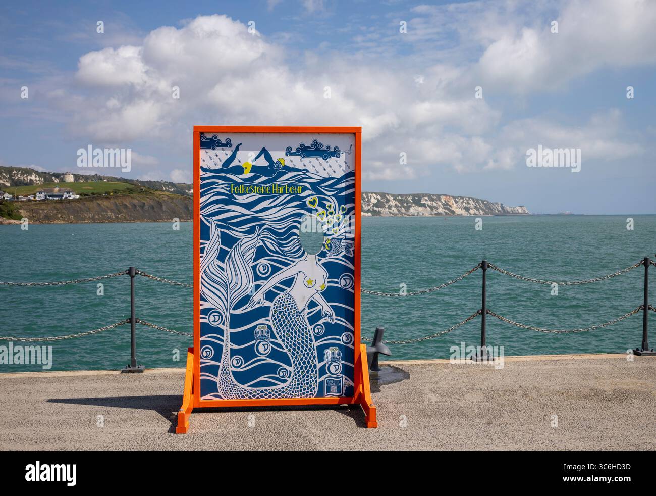 A seaside resort sign for people to be photographed with on Folkestone ...