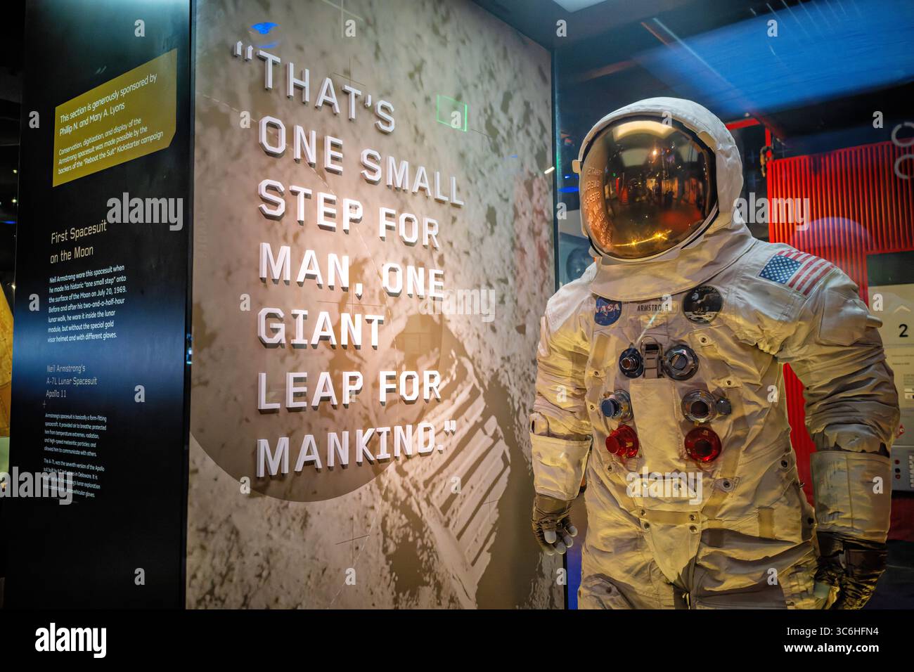 WASHINGTON DC — Neil Armstrong's lunar spacesuit is displayed in the ...