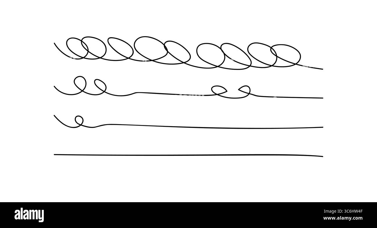 Tangled line simple doodle Black and White Stock Photos & Images - Alamy