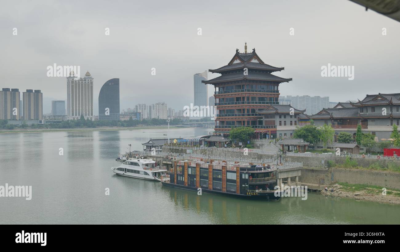 cityscape in tonglu county Hangzhou city Zhejaing province China 4K ...
