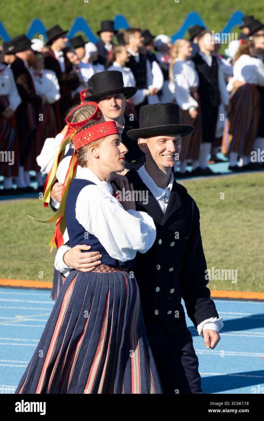 Tallinn, estonia, 4th July 2025: estonian folk dancers practicing their ...