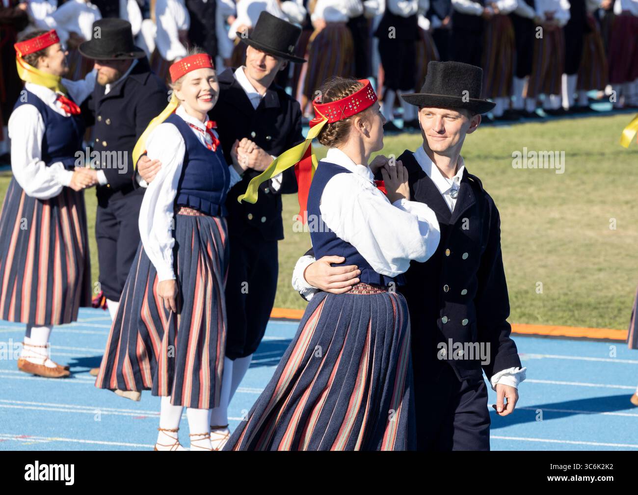 Tallinn, estonia, 4th July 2025: estonian folk dancers practicing their ...