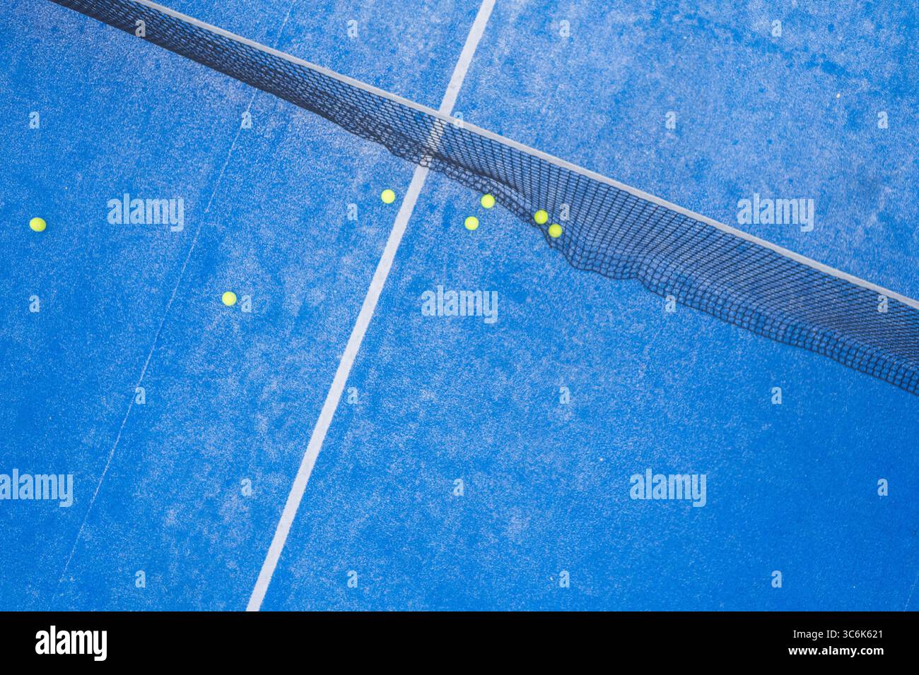 An Aerial View of a Blue Padel Court and Net. Concept A strategic ...