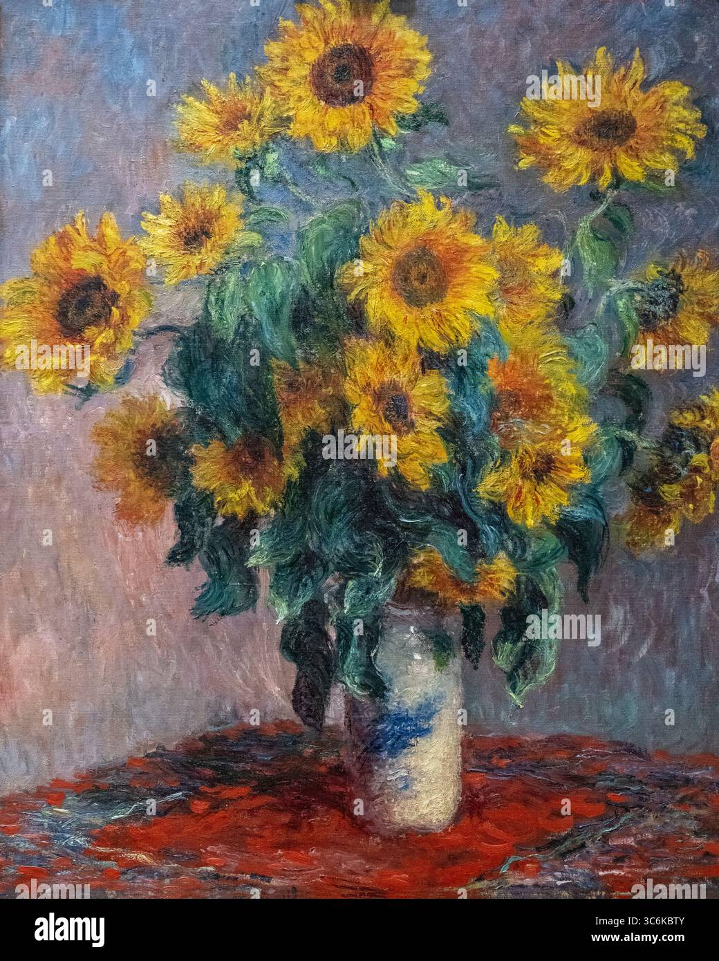 painting called Bouquet of Sunflowers by Claude Monet at the New York ...