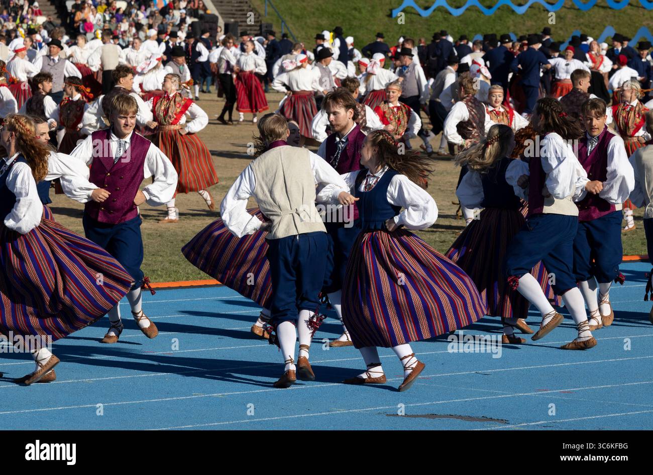 Tallinn, estonia, 4th July 2025: estonian folk dancers practicing their ...