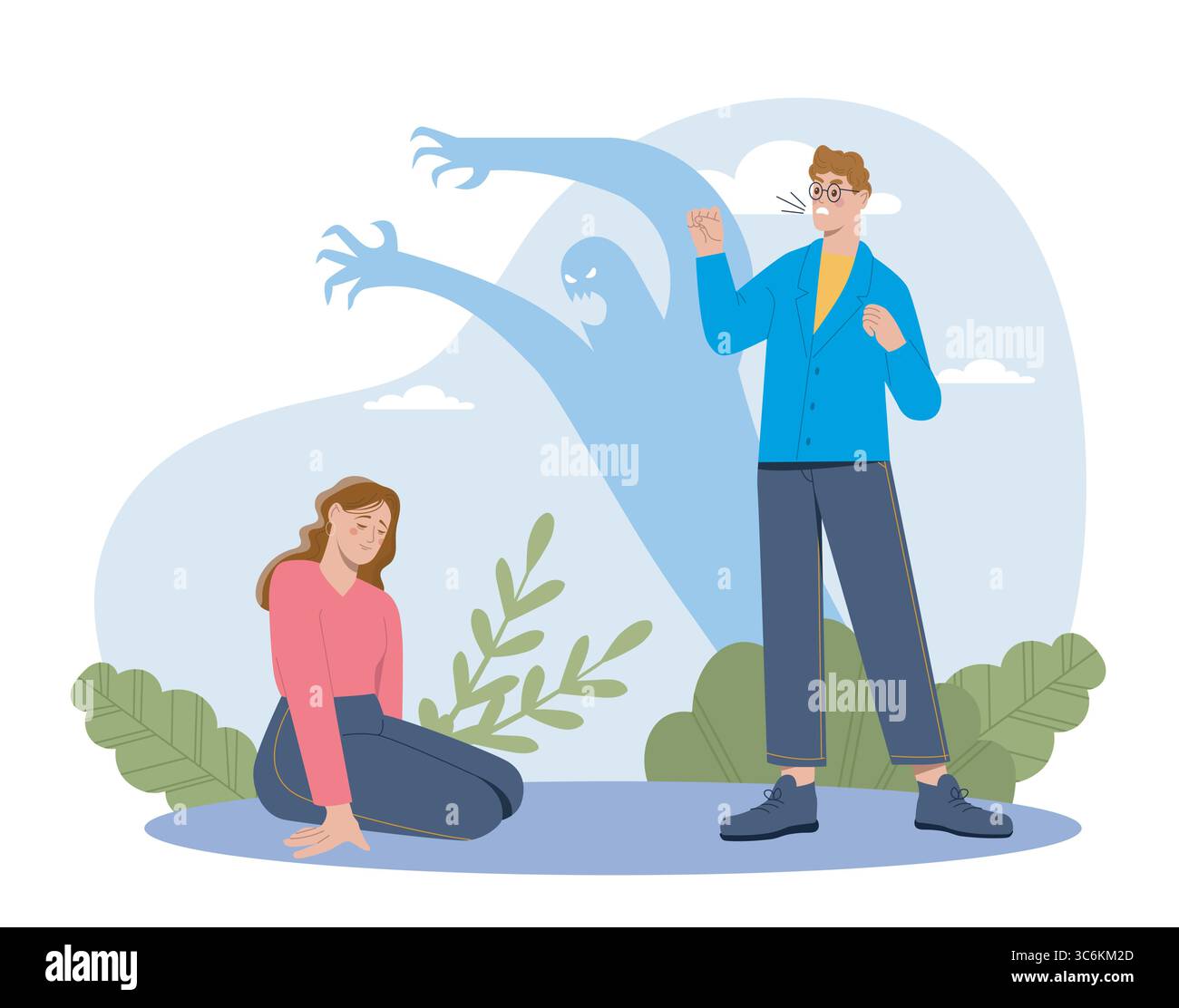 Woman monster shadow Stock Vector Images - Alamy